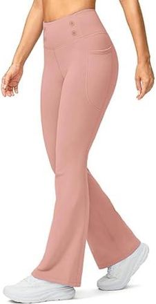 Generic Pantalon de yoga &eacute;vas&eacute; pour femme avec poches - Legging dentra&icirc;nement pour femme - Pantalon de yoga gainant pour femme - Pantalon de yoga de sport cou