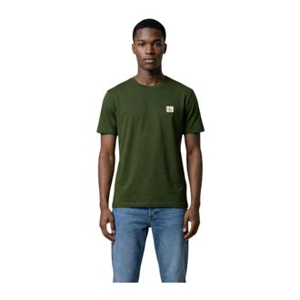 Calvin Klein Jeans Kurz&auml;rmeliges Baumwoll-T-Shirt mit Rundhalsausschnitt - - Tops - Herren - Gr&uuml;n - S
