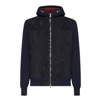 Brunello Cucinelli Wildleder-Bomberjacke mit Steppung - - Jackets - Herren - Blau - 2XL