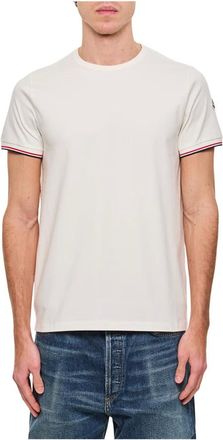 Moncler Homme, Tops, Blanc, Taille: XL Crew Neck T-Shirt