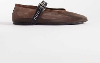 Tony Bianco Mimzy - Ballerines plates en tulle avec bride &agrave; boucle - Marron-Brown