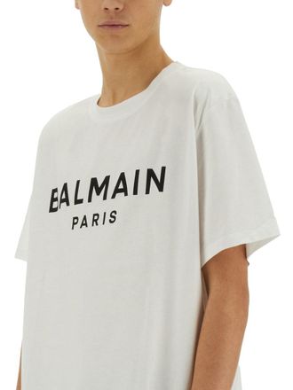Balmain Logo-Embroidered Cotton T-Shirt - White