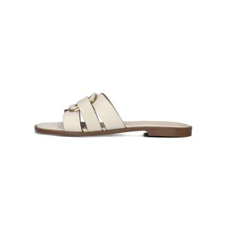 Stefano Lauran Wei&szlig;e Leder Sommerschlappen - - Shoes - Damen - Beige - 39 EU