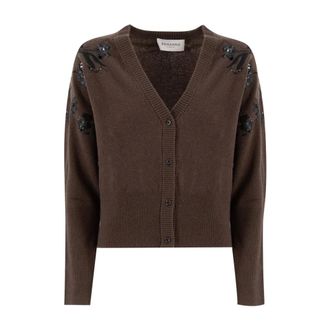 Ermanno Scervino Embroidered Cardigan - - Knitwear - Damen - Braun - M
