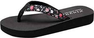 Generic NAFING Tongs Femme &Eacute;t&eacute; Orthop&eacute;dique Tong Elegante Caoutchouc Tongues Semelles Eva L&eacute;g&egrave;res Antid&eacute;rapante Flatform Sandales Femme Plage Piscine