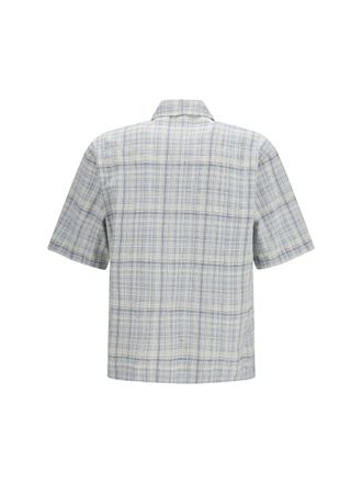 Sunflower Mens Adam Short-Sleeved Shirt Blue Cotton; Elastane