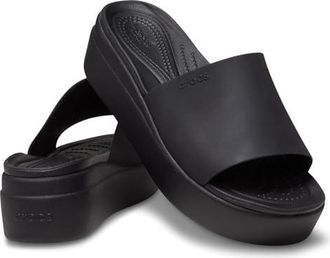Crocs Femme Brooklyn Slide Sandales, Black, 39/40 EU