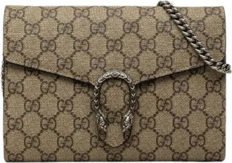 Gucci Pre-owned GG Supreme Dionysus Chain Wallet Shoulder Bag - Femme - Pre-owned - Brun - Taille: ONE Size