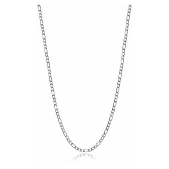 Nialaya Homme, Accessoires, Gris, Taille: M Mens Silver Figaro Chain in 3mm