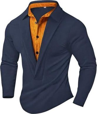 Generico Pull Homme Manches Longues Business Chemise Homme &Eacute;l&eacute;gant Bicolore Sans Capuche Pull &agrave; Col Vintage R&eacute;tro M&eacute;di&eacute;val Sweat &agrave; Mythologie Nordique M&eacute;di&eacute;val