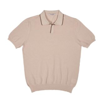 La Fileria Beiges Polo mit Schlammkante - - Tops - Herren - Beige - 4XL