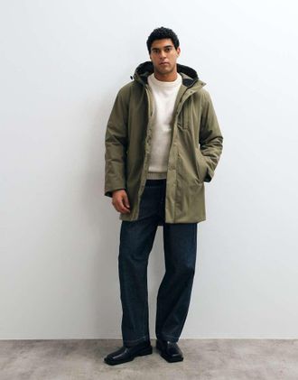 Selected PrimaLoft wasserdichte lange Parka-Jacke in Hellgr&uuml;n