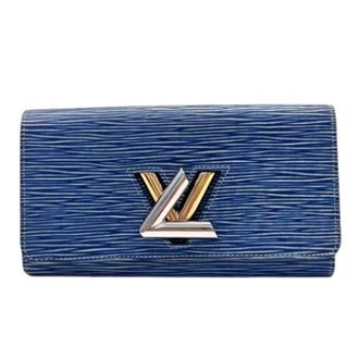 Louis Vuitton Portefeuille en denim vintage doccasion - Femme - Pre-owned - Bleu - Taille: ONE Size