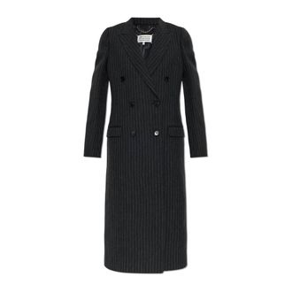 Maison Margiela Zweireihiger Wollmantel - - Coats - Damen - Schwarzk - XS