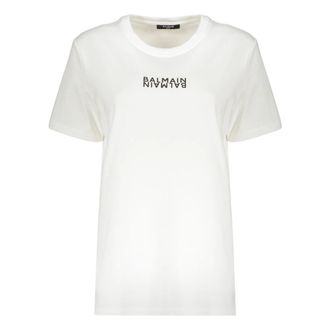 Balmain T-Shirt mit Logo - - Tops - Damen - Wei&szlig; - S