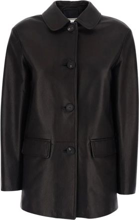 Tagliatore Femme, Vestes, Noir, Taille: 38 FR Veste en cuir classique &agrave; col et poches &agrave; rabat