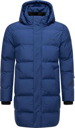 Stone Harbor Herren lange Steppjacke warmer Wintermantel mit wasserdichtem Verschluss, Ärmeltasche und abnehmbarer Kapuze Thadeek XX Navy Gr. M
