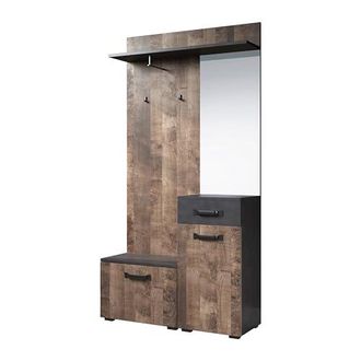 Trendteam Ensemble darmoire Compact - Armoire - Smile - Dimensions de lassemblage (LxHxP) 104 x 190 x 32 cm - Couleur ch&ecirc;ne Tabac avec mati&egrave;re - 210346048
