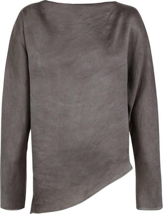Cortana Femme, Blouses et Chemises, Gris, Taille: 42 FR Haut &agrave; Ourlet Asym&eacute;trique et Manches Japonaises