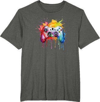 F4NT4STIC Color Splash Controller-Gamer T-Shirt