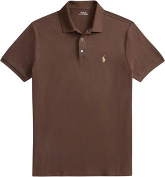 Ralph Lauren Homme, Tops, Brun, Taille: XL Polo ajust&eacute; personnalis&eacute; en maille stretch
