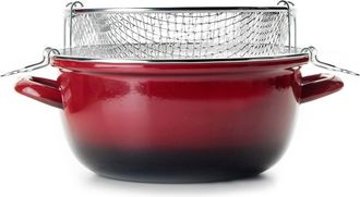 Ibili Ibili Volcan Frittier-Set, Pommestopf, Frittentopf, Fritteuse mit Einhängekorb, 24 cm Durchmesser, 12,5 cm Höhe, Füllmenge 4,6l