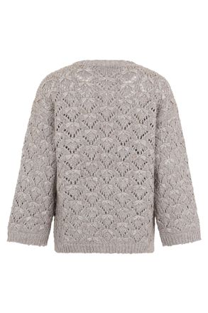 Fabiana Filippi Womens Crew Neck Sweater Grey Melange Nylon