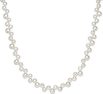 Valero Pearls Halskette - Sterling Silber Perlen-Kette S&uuml;&szlig;wasser-Zuchtperle - Gr. unisize - in Wei&szlig; - f&uuml;r Damen