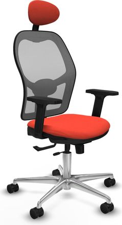 Piqueras y Crespo Jorquera Remote-Arbeitsstuhl mit 2D-Armen, h&ouml;henverstellbarer Lendenwirbelst&uuml;tze und festem Kopfteil, ausgestattet mit Syncro/Traslack und injiziertem