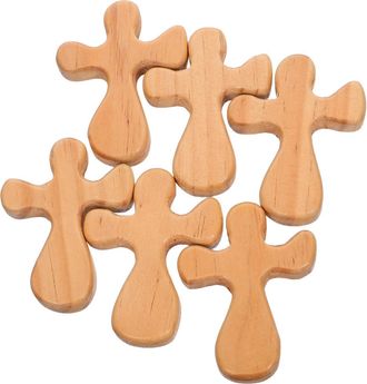 NUOBESTY 6 Kleiner Holzkreuze Handkreuze Klein Tragbar Rustikal Taufkreuz Spirituelles Kreuz f&uuml;r Gebet Meditation und Religi&ouml;se Zeremonien