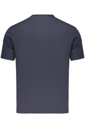 Blauer T-Shirt Herren Slim Fit T-Shirt Blau mit Rundhals und Druck