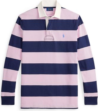 Ralph Lauren Rugbyshirt mit Blockstreifen und kleiner Pony-Stickerei, Classic Fit in