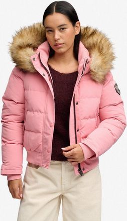 Superdry Steppjacke EVEREST HOODED BOMBER JKT Kunstfaser, slim fit