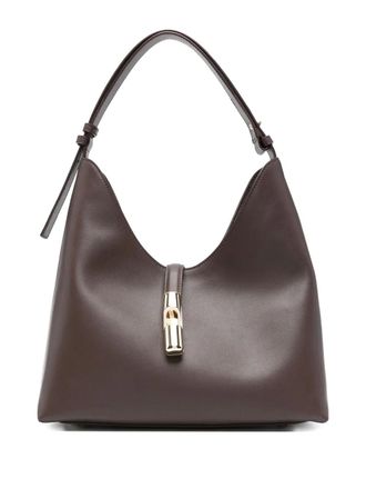 Furla sac port&eacute; &eacute;paule m&eacute;dium &agrave; logo - Marron