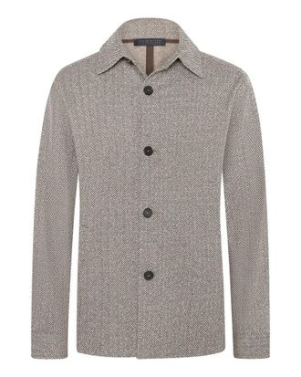 Harris Wharf London Overshirt aus einem Baumwollmix mit Fischgr&auml;tmuster in