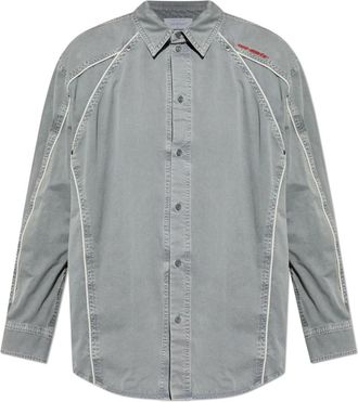 Off-white Homme, Chemises, Gris, Taille: 2XL Chemise avec Logo Brod&eacute;