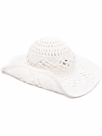 Ruslan Baginskiy chapeau à découpes - Blanc