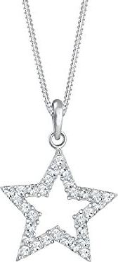 Elli Collier Femmes Pendentif Étoile Astro avec Cristaux en Argent Sterling 925