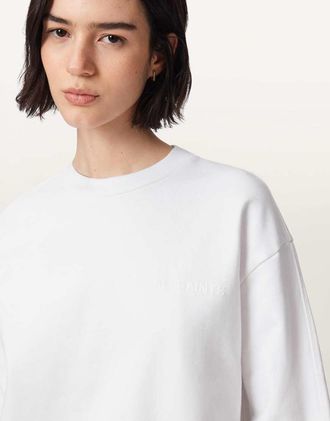 AllSaints Mabel Etta - Sweatshirt in optischem Wei&szlig;