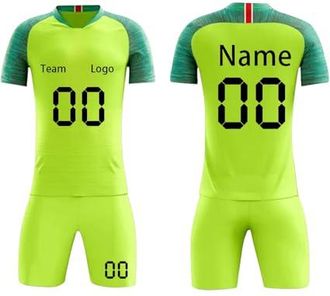 Generic Maillots et shorts de football personnalis&eacute;s avec num&eacute;ro de nom et logo de l&eacute;quipe pour enfants, adultes, jeunes fans, 4-5, L