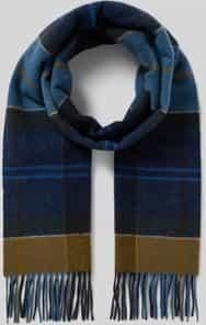Barbour Schal aus Lammwolle mit Fransenabschluss