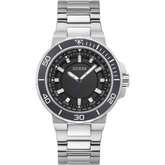 Guess Edelstahl Quarz Herrenuhr Grau - - Accessories - Herren - Grau - ONE SIZE