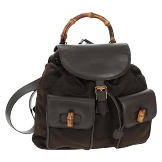 Gucci Pre-owned Vintage Nylon Rucksack - - Pre-owned - Damen - Braun - ONE SIZE