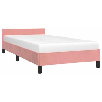 vidaXL Cadre de lit avec t&ecirc;te de lit Rose 90x200 cm Velours
