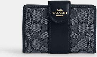 Coach Mittelgro&szlig;es Portemonnaie Aus Signature-Jacquard Mit Rundumrei&szlig;verschluss