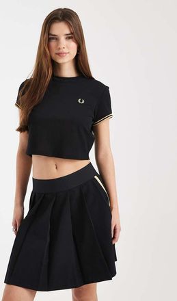Fred Perry Mini-jupe de tennis densemble pliss&eacute;e avec bande et logo - Noir