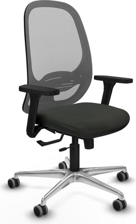 Piqueras y Crespo Schwarzer B&uuml;rostuhl mit 3D-Armen, h&ouml;henverstellbare Lendenwirbelst&uuml;tze, ausgestattet mit Syncro/Translack und Schneidschaum, mit Rollen von 65 mm, Par