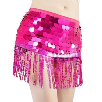 Generic Costume de f&ecirc;te 2026 - Jupe &agrave; franges &agrave; paillettes scintillantes pour mini soir&eacute;es et c&eacute;l&eacute;brations (2), RD2., Taille unique