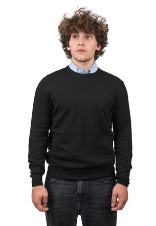 DALLE PIANE CASHMERE Rundhalsausschnitt aus gemischtem Kaschmir, Made in Italy - Herren, Farbe: Schwarz, Größe: XXL