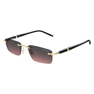 Montblanc Montblanc, unisex, Accessoires, Noir, Taille: 54 MM Rectangle Lunettes de soleil